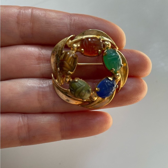Jewelry | Vintage Burt Cassell Gold Filled Egyptian Revival Scarab ...